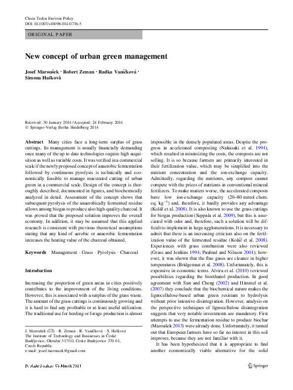 (PDF) New concept of urban green management