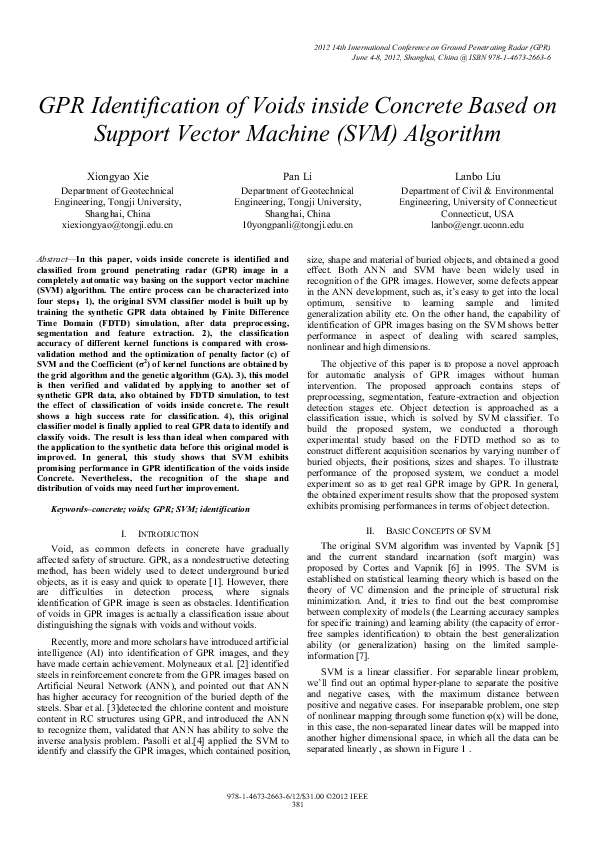 (PDF) SVM-Based GPR for Concrete Voids Identification