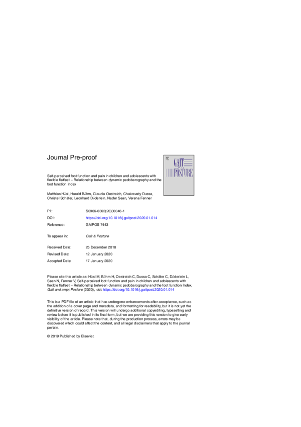 (PDF) Self-perceived foot function and pain in children and adolescents ...