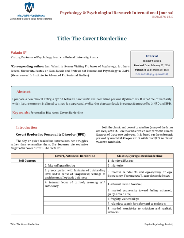(PDF) The Covert Borderline
