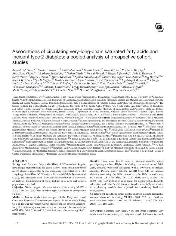 (PDF) Associations of circulating very-long-chain saturated fatty acids ...