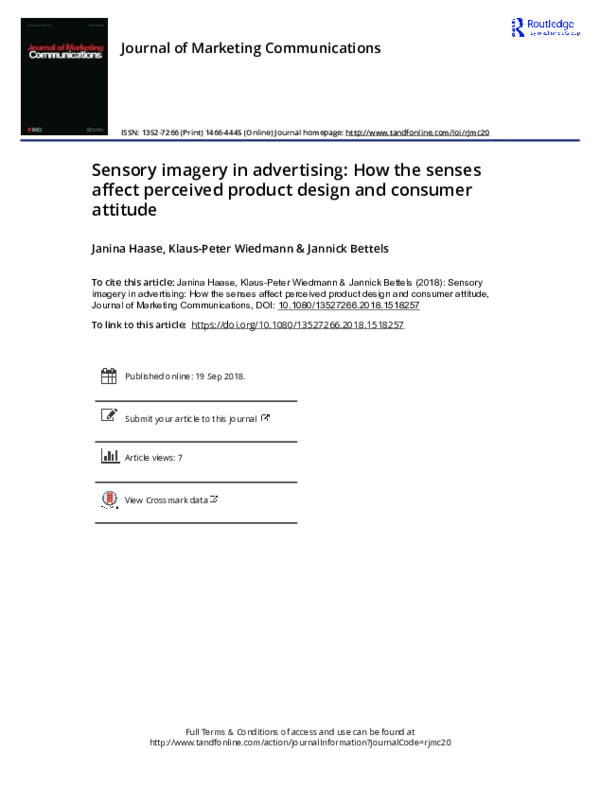 (PDF) Sensory imagery in advertising: How the senses affect perceived ...