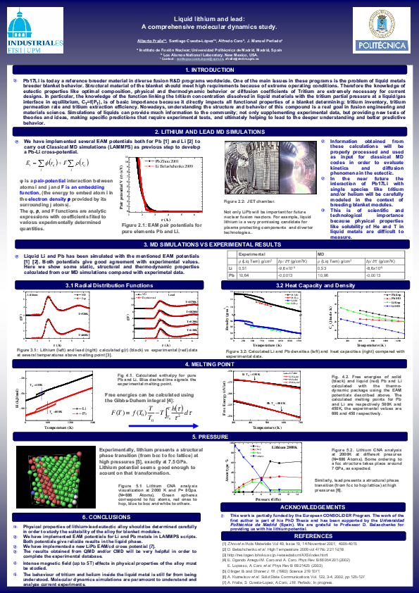 (PDF) Liquid lead and Lithium. A Comprehensive molecular dynamics study