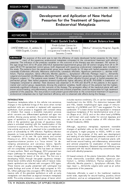 (PDF) Development and Aplication of New Herbal Pessaries for the ...