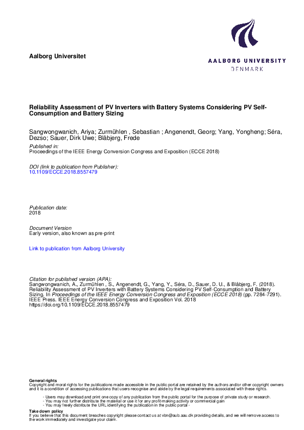 (PDF) Sizing of Residential PV Battery Systems