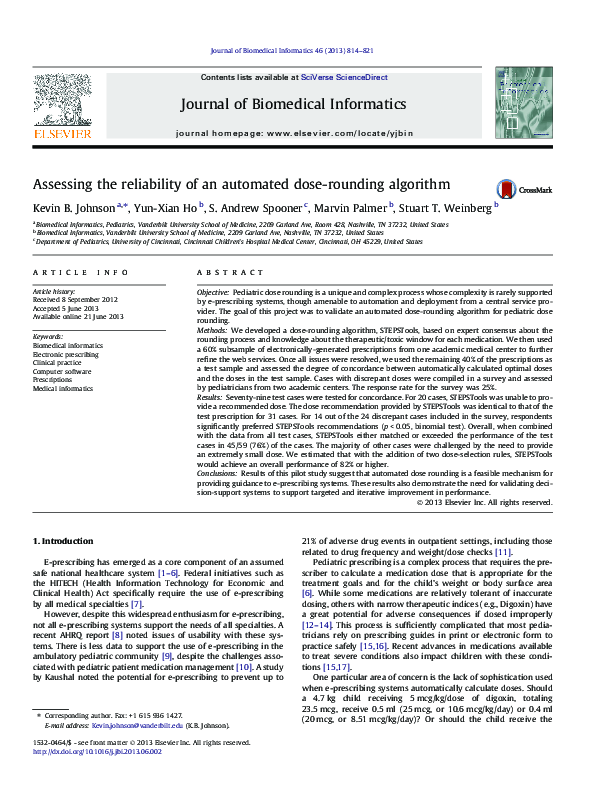 (PDF) Assessing the reliability of an automated dose-rounding algorithm