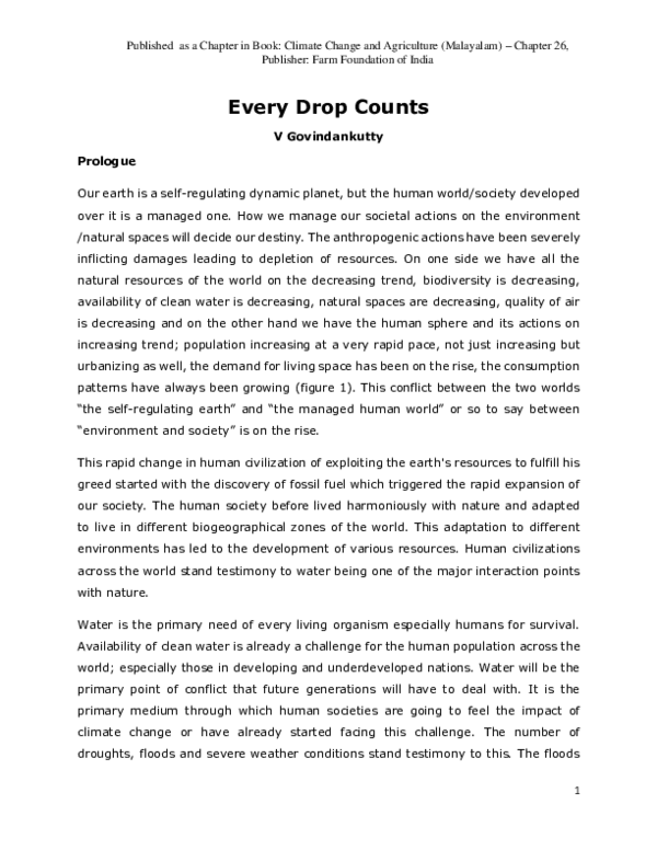 (PDF) Every Drop Counts