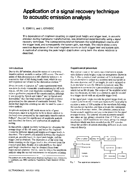 (PDF) Application of a signal recovery technique to acoustic emission ...
