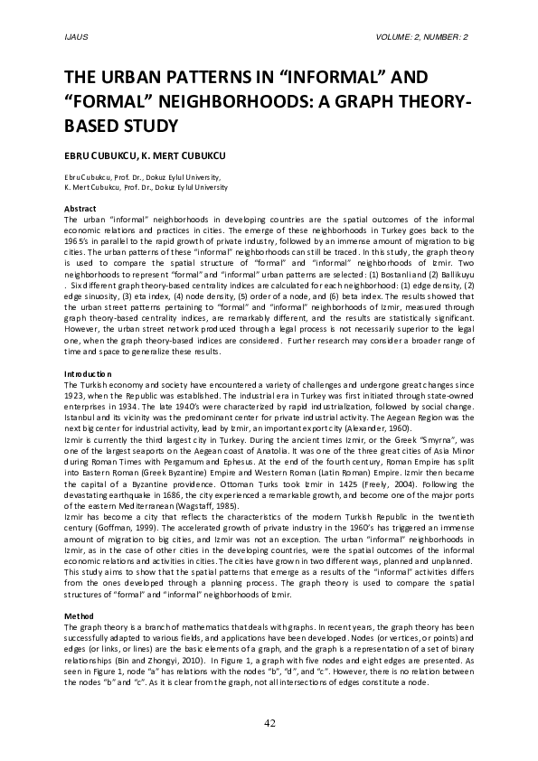 (PDF) The Urban Patterns in ”Informal” and ”Formal” Neighborhoods: A ...