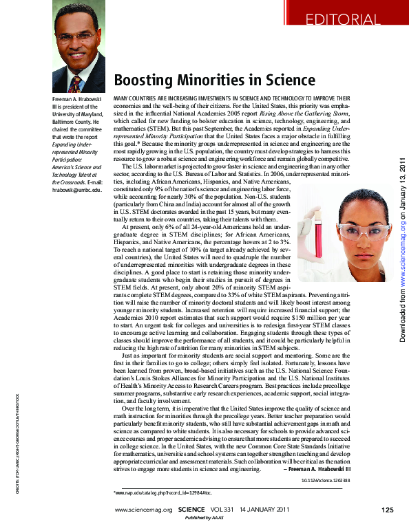 (PDF) Boosting Minorities in Science