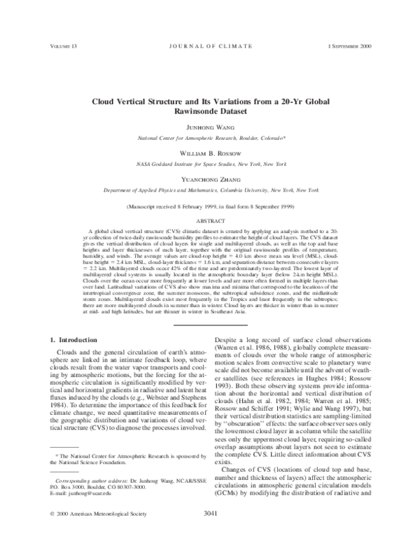 (PDF) Cloud Vertical Structure and Its Variations from a 20-Yr Global ...