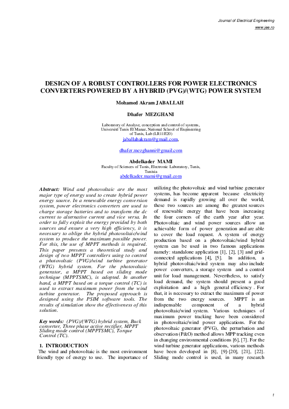 (PDF) Design of a Robust Controllers for Power Electronics Converters ...