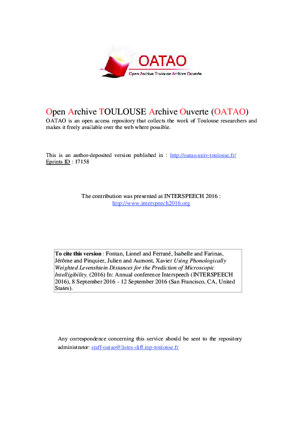 (PDF) Using Phonologically Weighted Levenshtein Distances for the ...