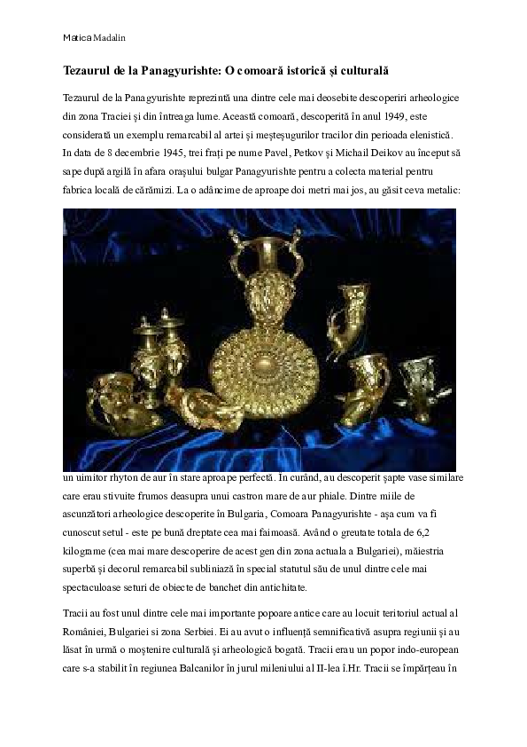 (PDF) Tezaurul tracic de la Panagyurishte