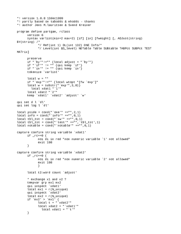 PARTGAM: Stata module to calculate partial gamma coefficient