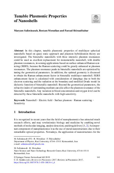 (PDF) Tunable Plasmonic Properties of Nanoshells