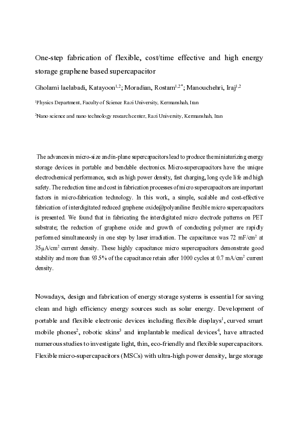 (PDF) One-Step Fabrication of Flexible, Cost/Time Effective, and High ...