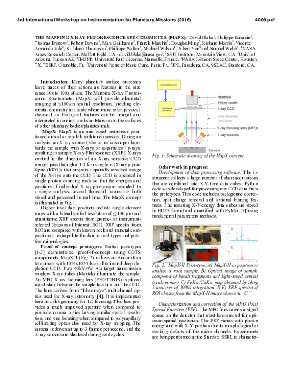 (PDF) Mapping X-Ray Fluorescence Spectrometer (Map-X)