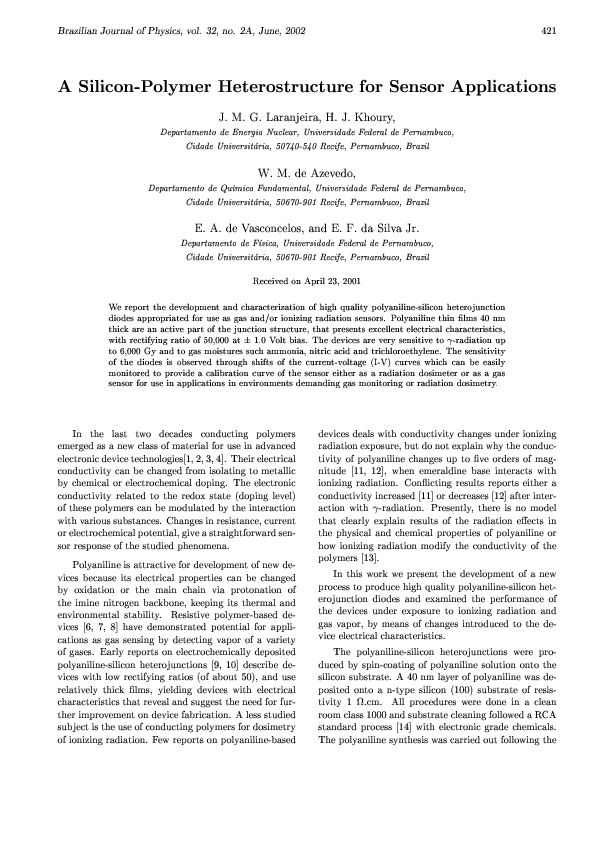 (PDF) A silicon-polymer heterostructure for sensor applications