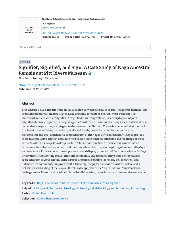 (PDF) Signifier, Signified, and Sign: A Case Study of Naga Ancestral ...