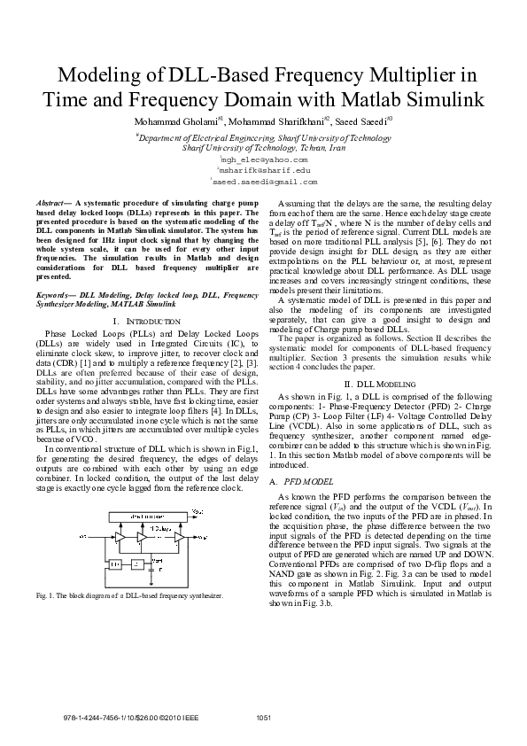 (PDF) Modeling of DLL-based frequency multiplier in time and frequency ...