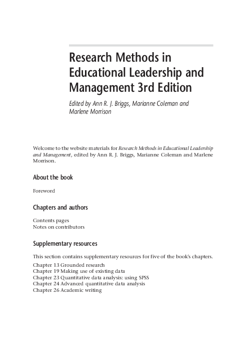 (PDF) Research Methods in Educational Leadership and Management ...