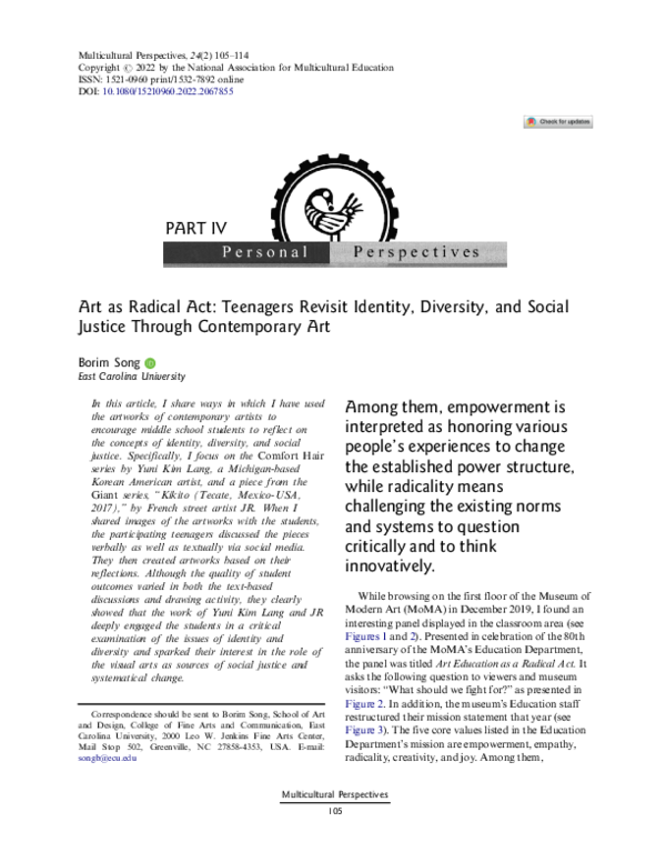 (PDF) Art as Radical Act: Teenagers Revisit Identity, Diversity, and ...