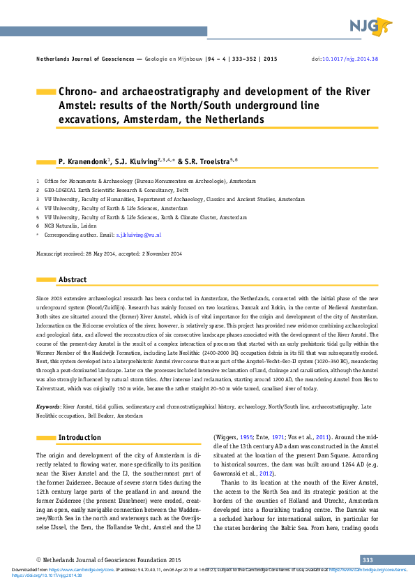 (PDF) Chrono- and archaeostratigraphy and development of the River ...