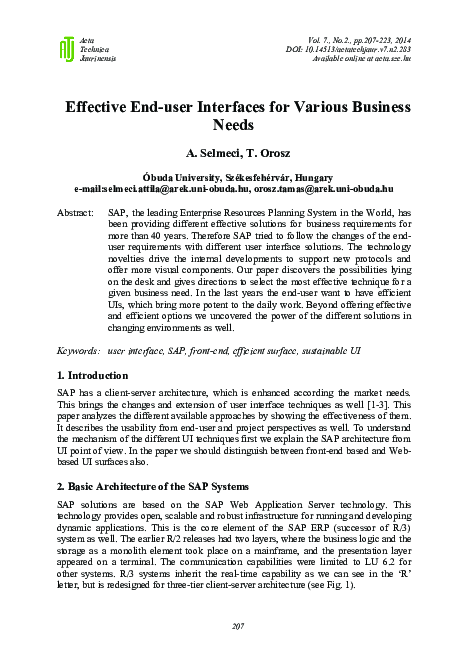 (PDF) Effective end-user interfaces for various business needs