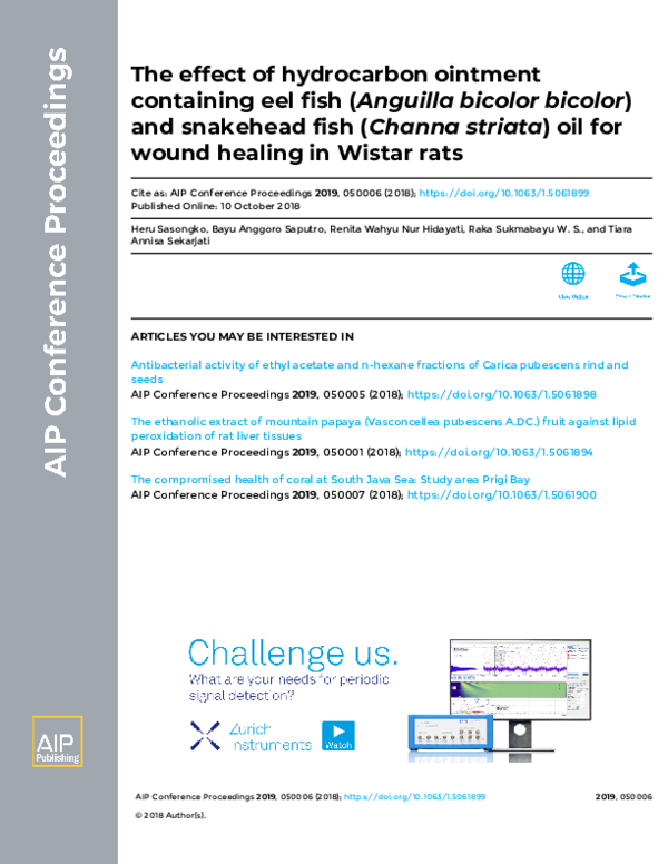 (PDF) The effect of hydrocarbon ointment containing eel fish (Anguilla ...