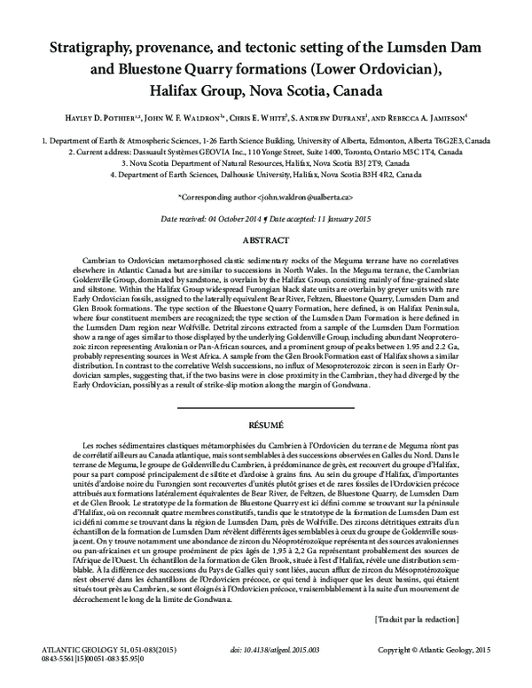 (PDF) Stratigraphy, provenance and tectonic setting of the Lumsden Dam ...