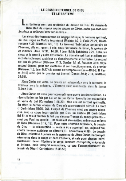 (PDF) Le dessein éternel de Dieu et le baptême - God's eternal plan and ...
