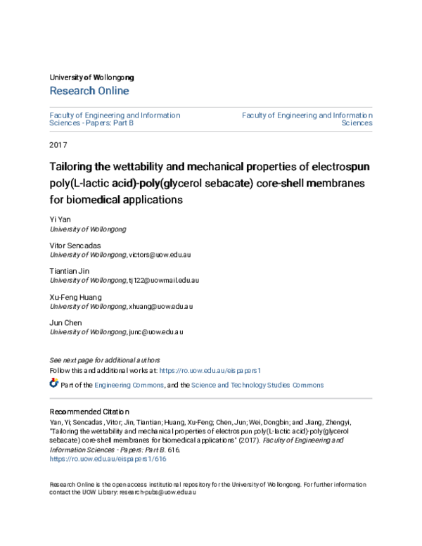 (PDF) Tailoring the wettability and mechanical properties of ...