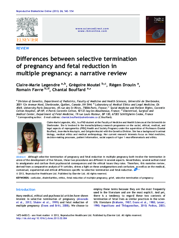(PDF) Differences between selective termination of pregnancy and fetal ...