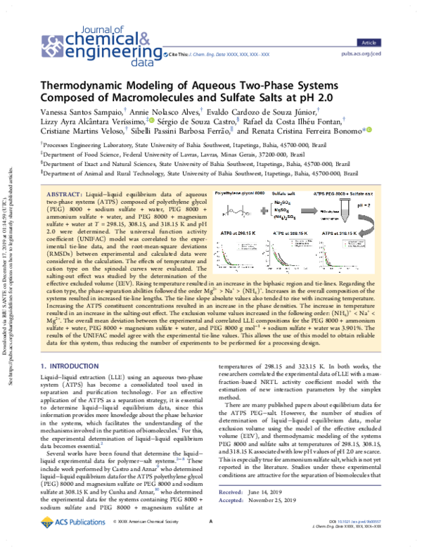 (PDF) Thermodynamic Modeling of Aqueous Two-Phase Systems Composed of ...
