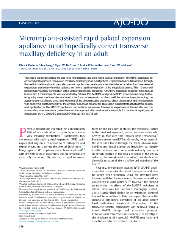 (PDF) Microimplant-assisted rapid palatal expansion appliance to ...