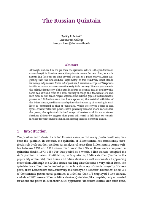 (PDF) The Russian Quintain