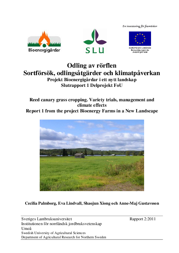 (PDF) Odling av rörflen | Anne-Maj Gustavsson - Academia.edu