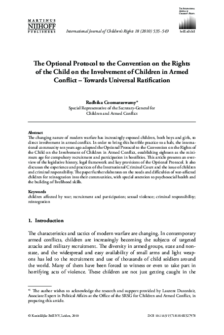 (PDF) The Optional Protocol to the Convention on the Rights of the ...