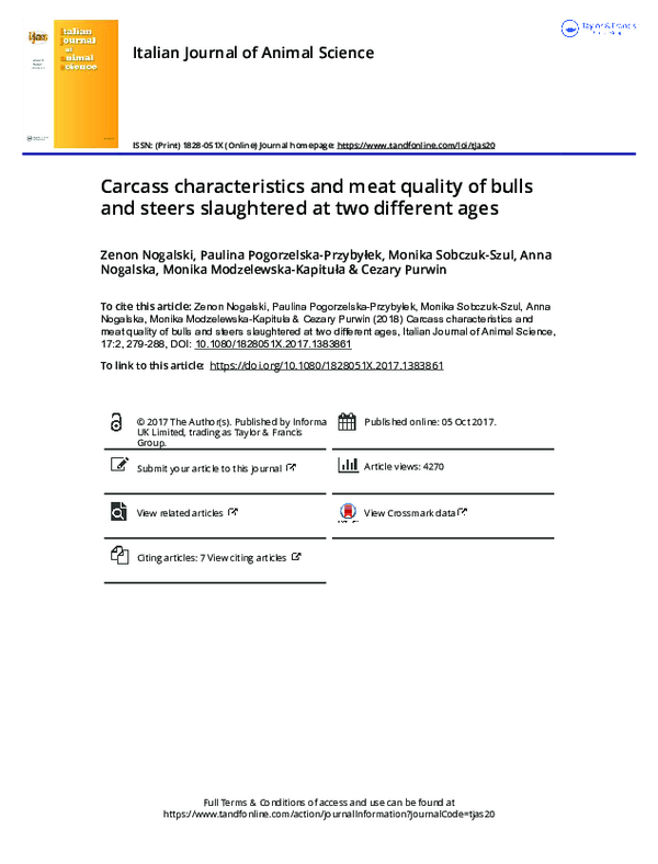 (PDF) Carcass characteristics and meat quality of bulls and steers ...