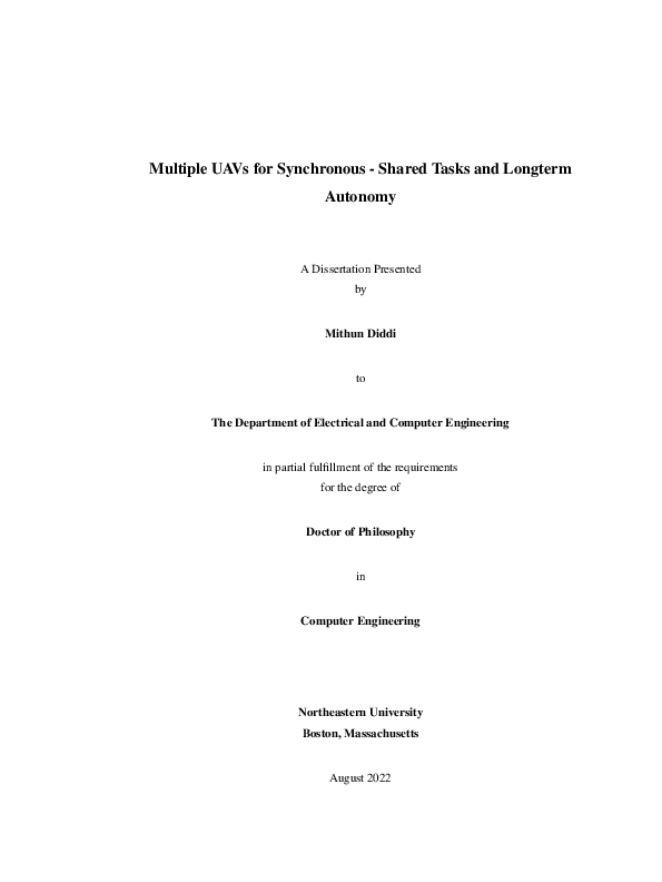 (PDF) Multiple UAVs for synchronous-shared tasks and longterm autonomy