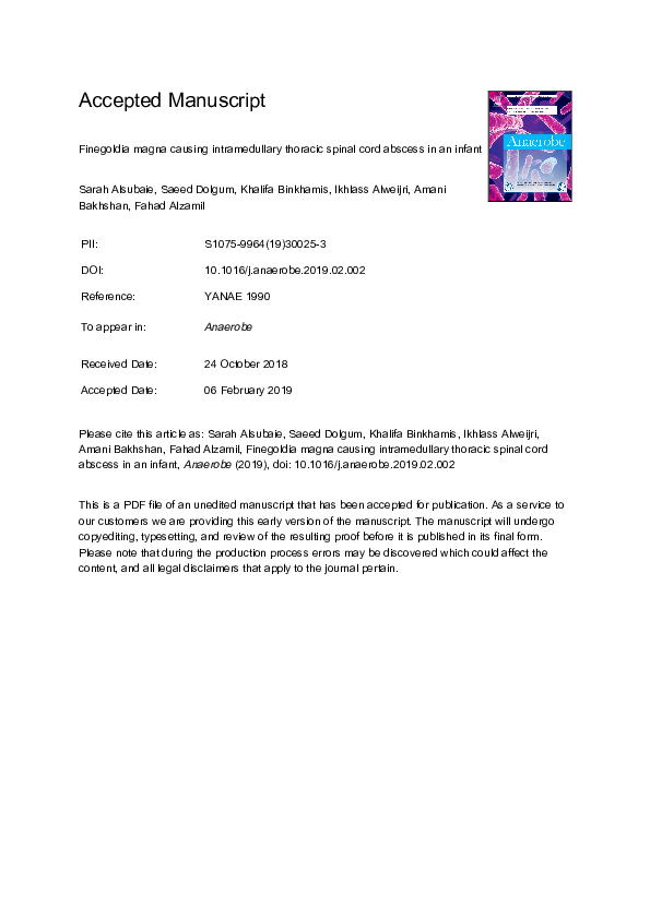 (PDF) Finegoldia magna causing intramedullary thoracic spinal cord ...