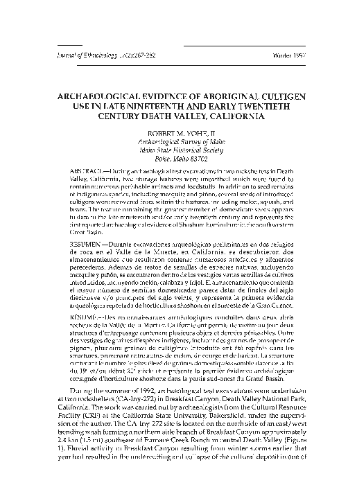 (PDF) Archaeological evidence of aboriginal cultigen use in late ...