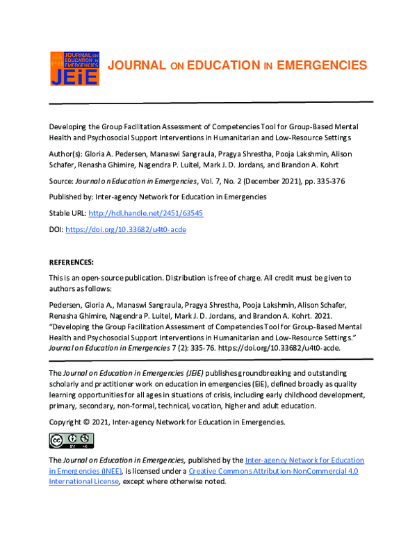 (PDF) Developing the Group Facilitation Assessment of Competencies Tool for Group-Based Mental ...