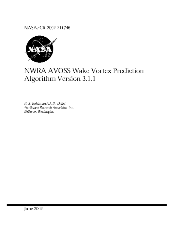 (PDF) NWRA AVOSS Wake Vortex Prediction Algorithm