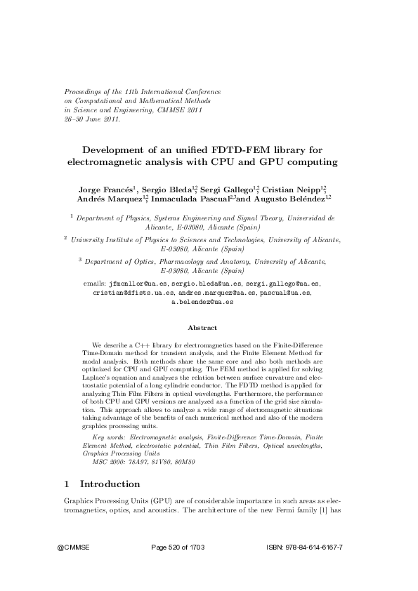 (PDF) Development of a unified FDTD-FEM library for electromagnetic analysis with CPU and GPU ...