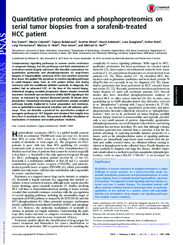 (PDF) Quantitative proteomics and phosphoproteomics on serial tumor ...