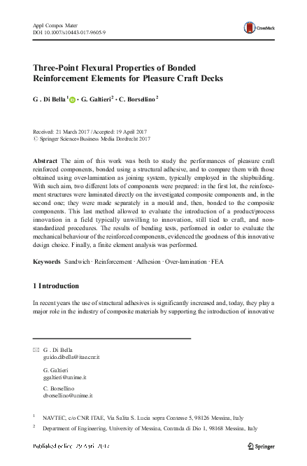 (PDF) Three-Point Flexural Properties of Bonded Reinforcement Elements ...