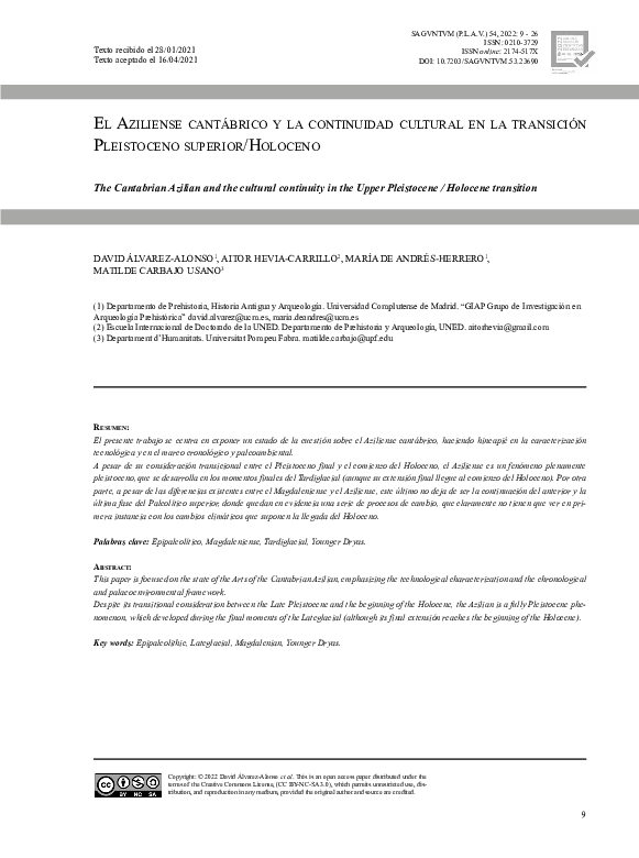 (PDF) El Aziliense cantábrico y la continuidad cultural en la ...