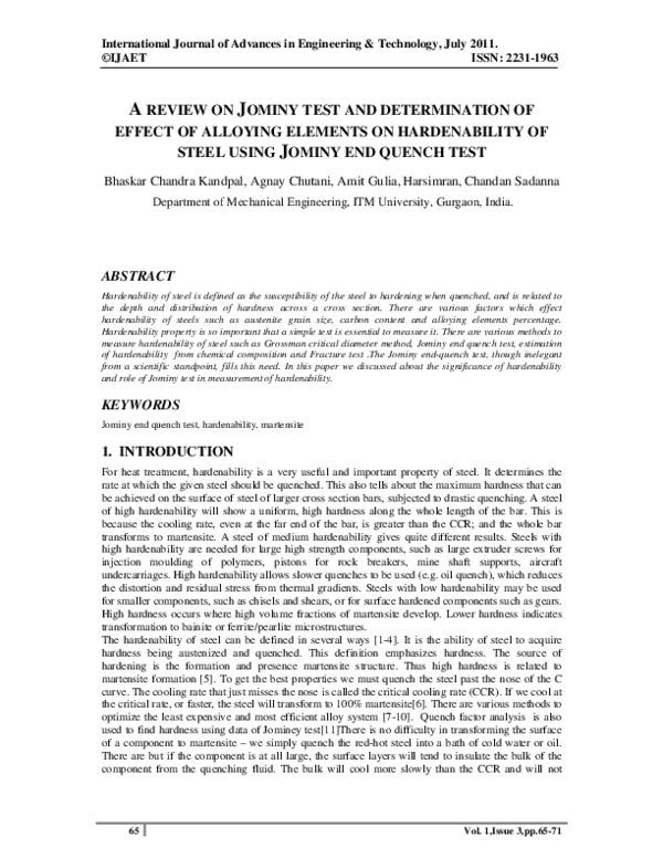 (PDF) A Review on Jominy Test and Determination of Effect of Alloying ...
